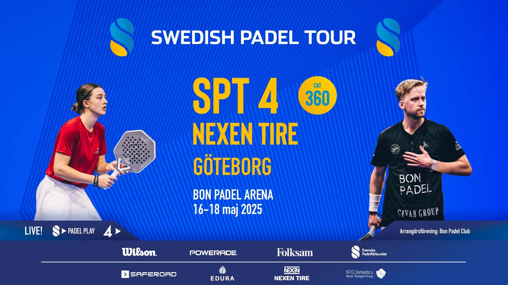SPT 4/FUTURE - Bon Padel Göteborg - Lördag stream 7 (bana 8) Gratis genom kameror från MatchiTV